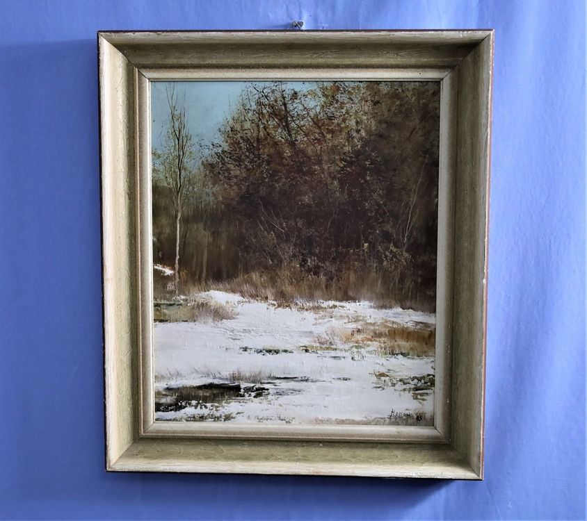 Gemälte Winterlandschaft, Erwin Degen (1937), signiert | Kaufen auf Ricardo