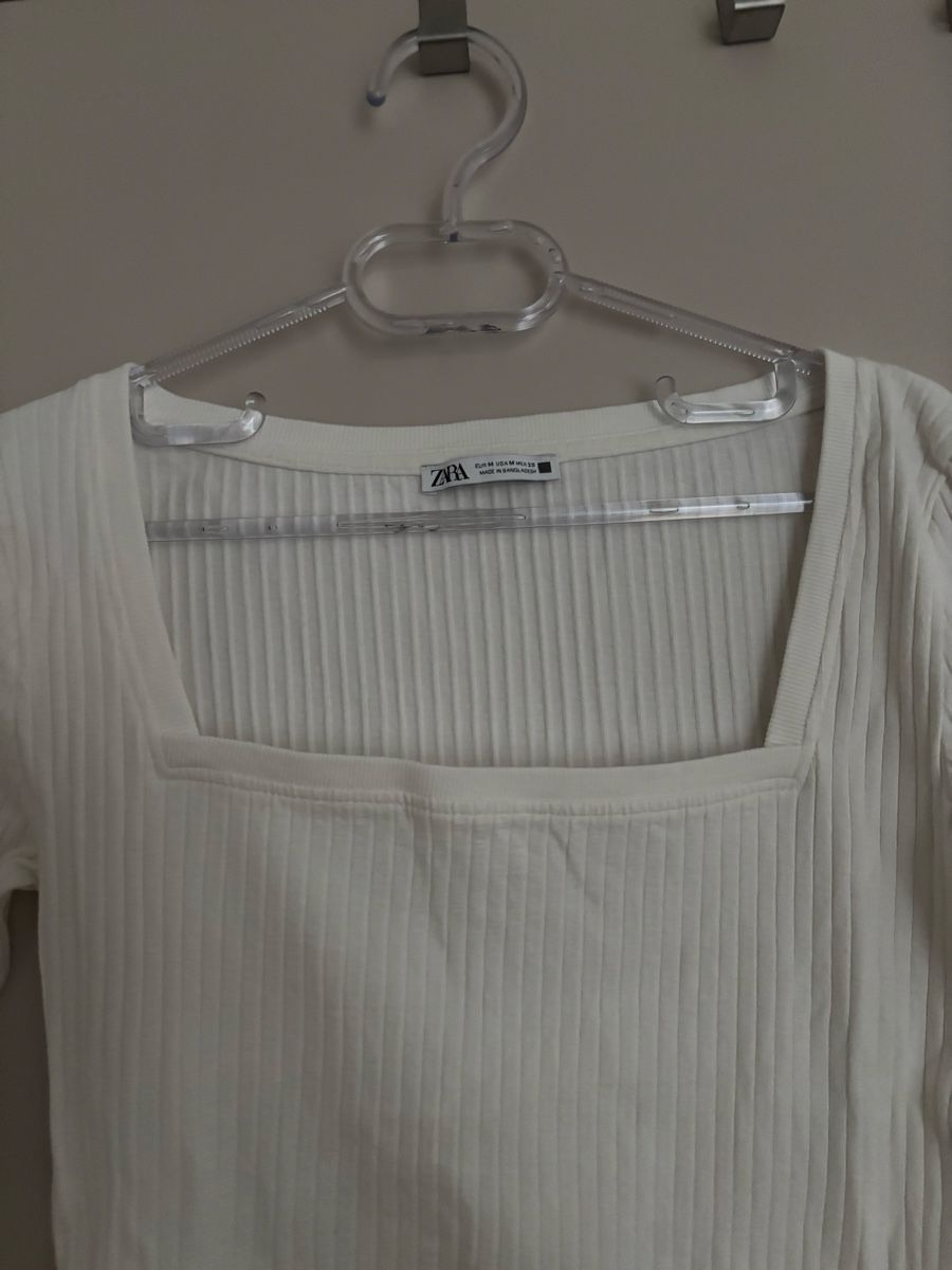 Zara Rippstrick Top, Langarm, Weiss, Gr. M – Neuwertig! (Neu und ...