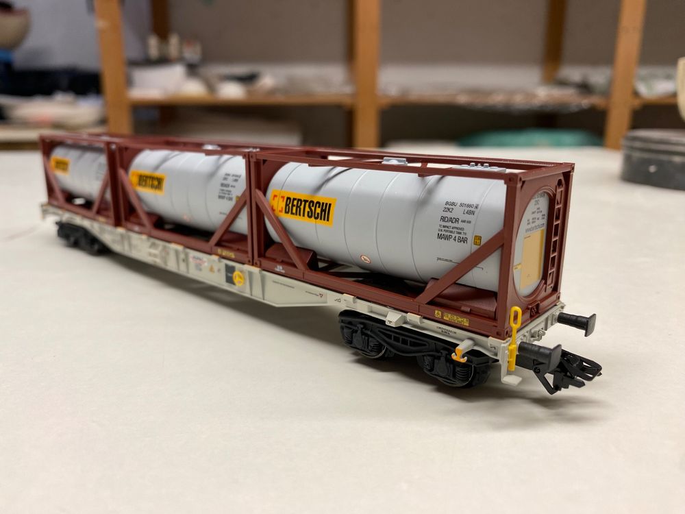 Märklin 47097 - Containertragwagen Sgnss - Bertschi (Gebraucht) in ...