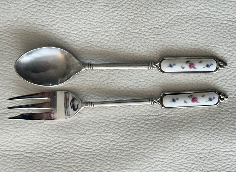 Dessert Gabel und Löffel mit Porzellan Einlage (Gebraucht) in Arni AG ...