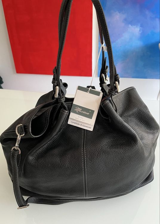 Schwarze Ledertasche Maxima Milano neuwertig | Kaufen auf Ricardo