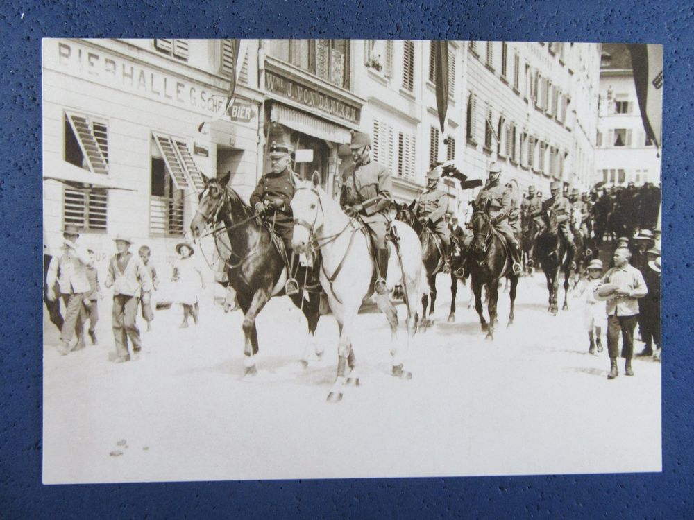 SOLOTHURN MILITÄR DEFILE GENERAL WILLE 1915 REPRO GROSS-AK | Kaufen auf Ricardo