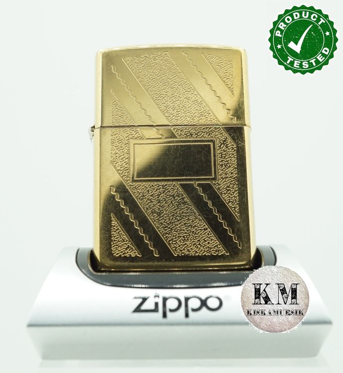 ZIPPO® LUXURY LINE - SOLID BRASS - 2SIDE - 1991 - GEZÜNDET (Gebraucht ...