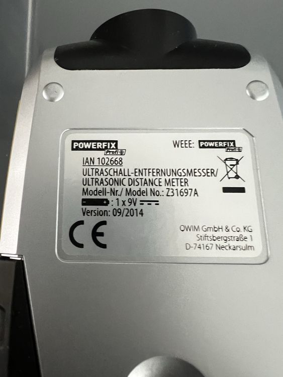 Powerfix Ultraschall-Entfernungsmesser Profi+ (Gebraucht) in Neftenbach ...