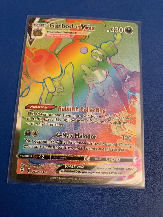 Pokemon Evolving-Skies Garbodor VMAX EN (Neu (gemäss Beschreibung)) in ...