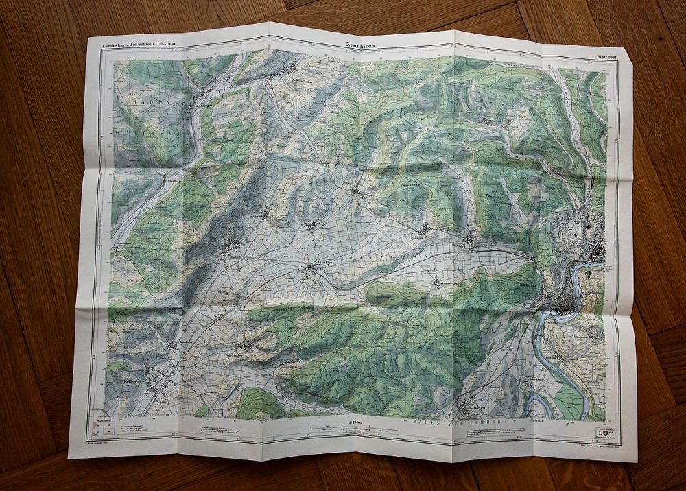 Landeskarte der Schweiz Neunkirch- Blatt 1031 - 1:25 000 (Gebraucht) in Bern für CHF 4 – mit ...