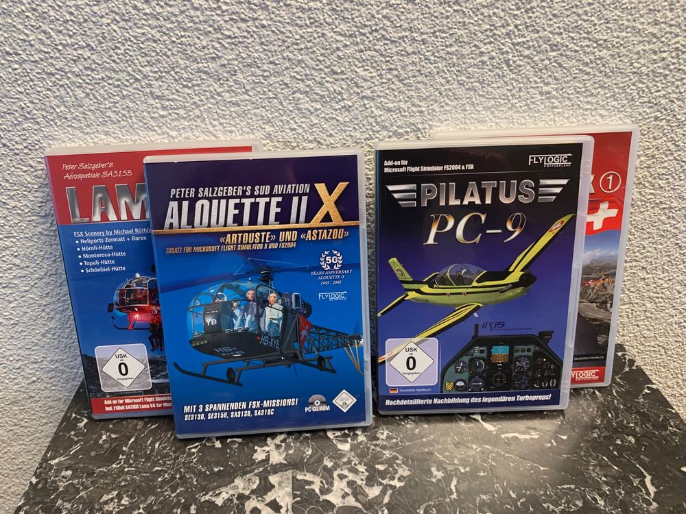 Flylogic FSX PC-9, Alouette II, Lama und Swiss Helipack (Set | Kaufen auf Ricardo