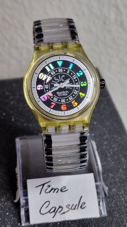 VINTAGE 1995 Swatch 'Black Awake' SLN102 Musically (Gebraucht) in ...