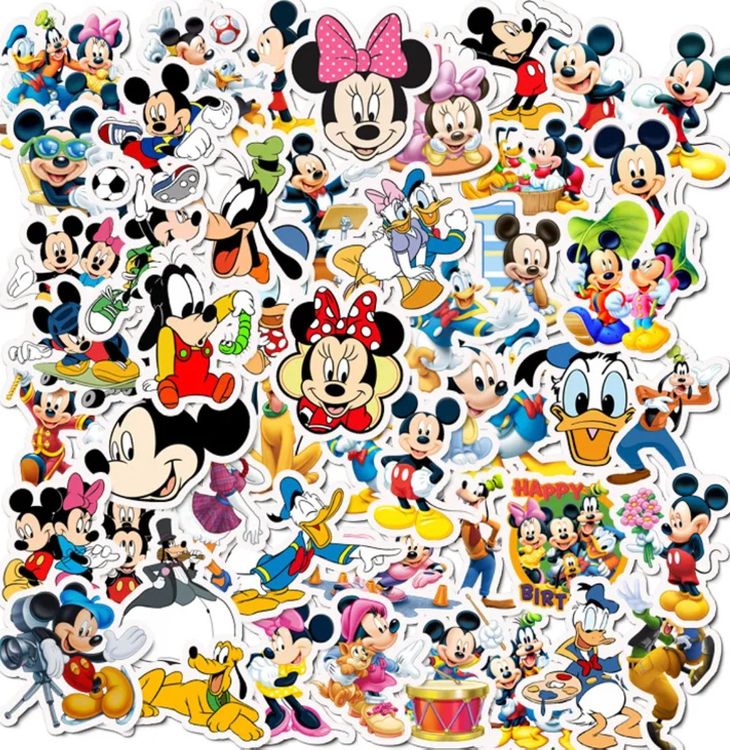 50 Stk. Sticker/Aufkleber - Disney Mickey Maus (Neu und ...