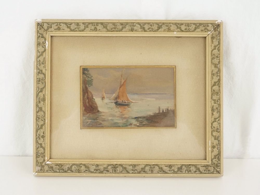 Aquarell "Segelschiffe" signiert (Gebraucht) in Pratteln für CHF 11 – mit Lieferung auf Ricardo ...