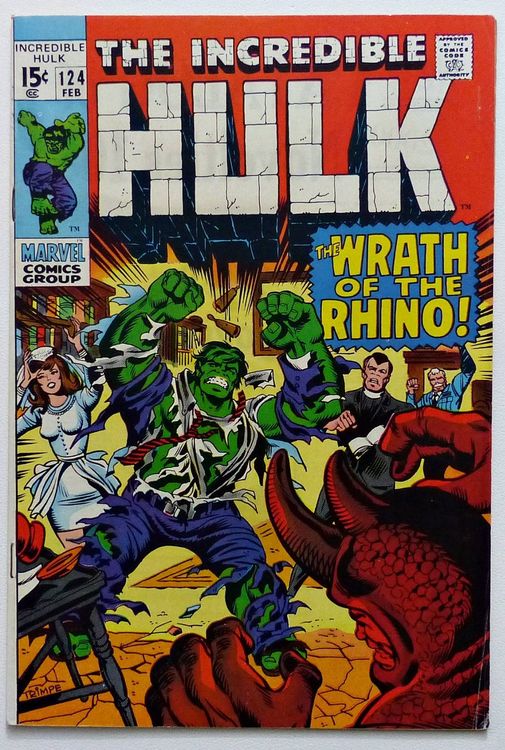 INCREDIBLE HULK #124 VS. THE RHINO MARVEL 1969 (Gebraucht) in Lugano ...