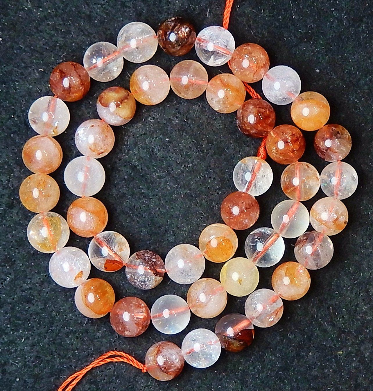 1 Strang echte rare natürliche Hämatoid Quarz Perlen 8 mm (Neu (gemäss ...