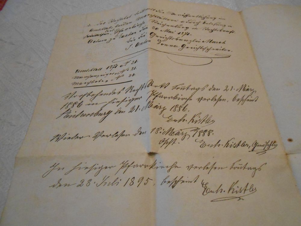 Antike Urkunde Vertrag 1871 Lachen (Gebraucht) in Bubikon für CHF 3 ...