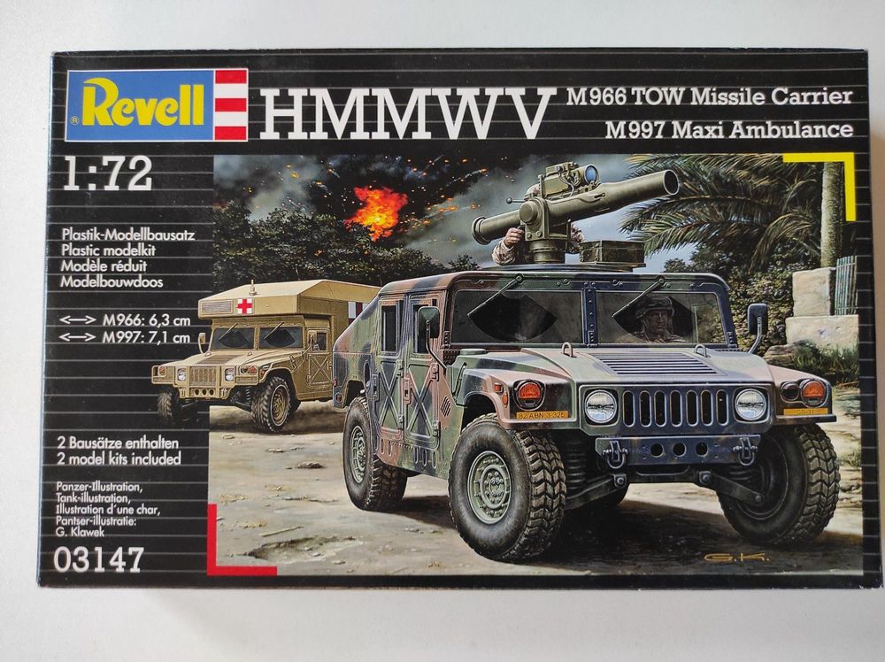 HMMWV M966 TOWMissile Carrier&M997 ambulance von Revell 1/72 (Neu und ...