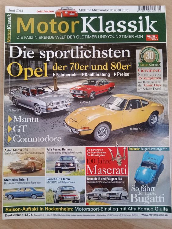 OPEL Manta GT Commodore Alfa Bertone Porsche 911 Turbo (Gebraucht) in ...