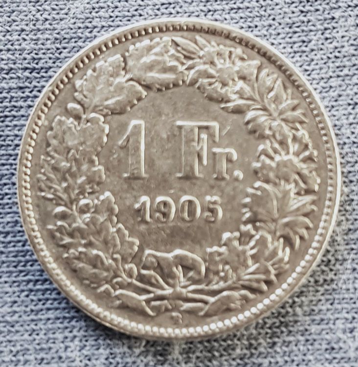 1 Franken 1905 uralte sehr rare Silbermünze ab nur 1 Fr !!! (Gebraucht) in Camignolo für CHF 3 ...
