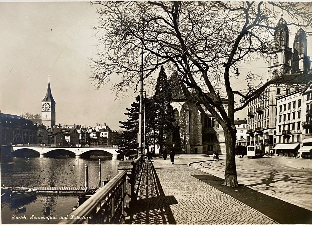 Alte Foto AK Zürich, Sonnenquai und Petersturm (Gebraucht) in Root für CHF 1 – mit Lieferung auf ...