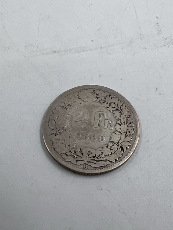 Silbermünze Helvetia 2 Fr. 1860 B (Gebraucht) in Sirnach für CHF 21 – mit Lieferung auf Ricardo ...