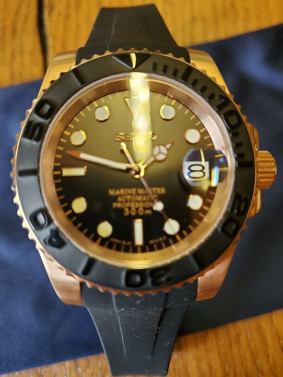 Seiko Mod Yachtmaster Style Oysterflex Automatic 44mm | Kaufen auf Ricardo
