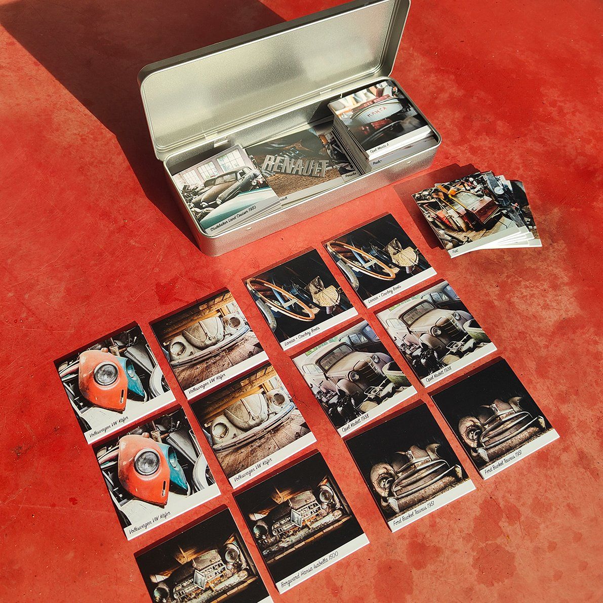 Memory Spiel mit 48 Karten Thema Lost Cars ... in Blechdose (Neu ...