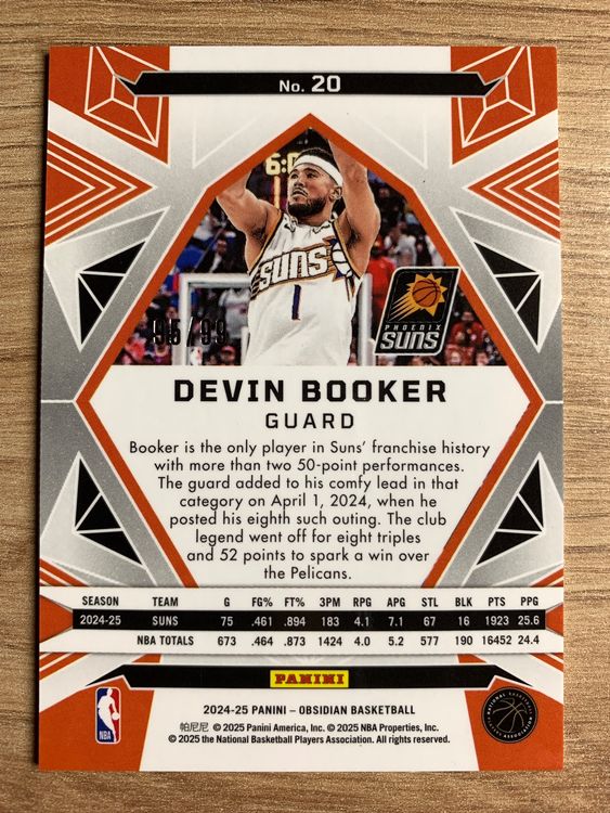 NBA Devin Booker 95/99 BRONZE Obsidian 24/25 🔥 (Gebraucht) in Netstal für CHF 10 – mit Lieferung ...