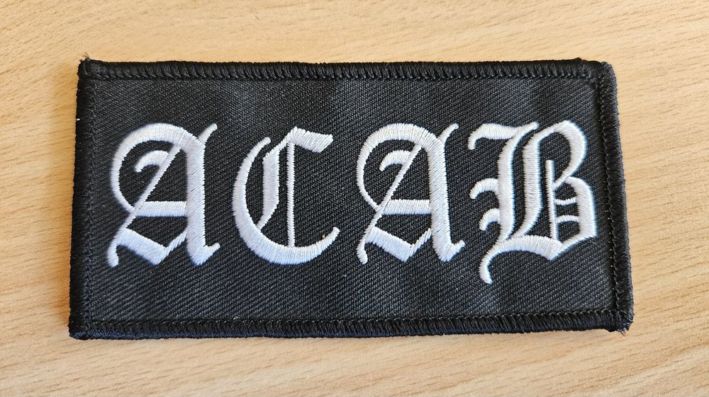 Patch Aufnäher A.C.A.B. Ultras Hooligans ACAB 10 x 5,2 cm (Neu (gemäss ...