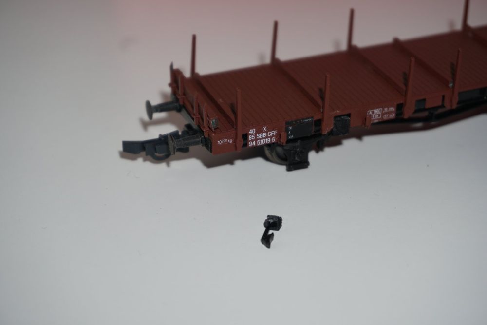 AKU 1038B - SBB Schwellentransportwagen H0/DC (Gebraucht) in Matten b ...