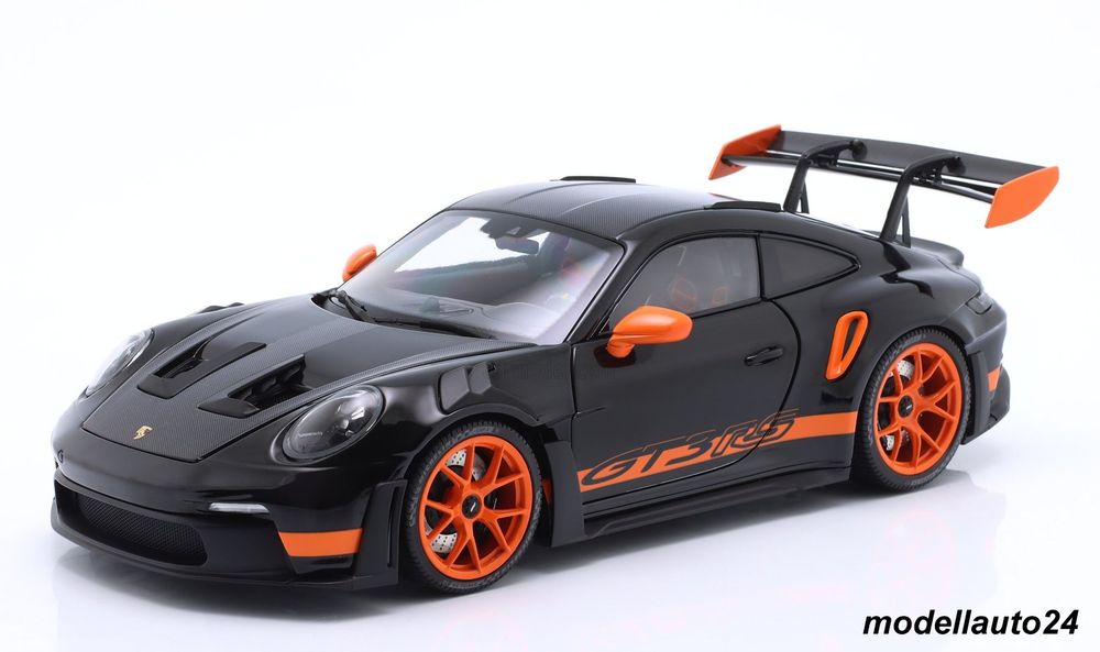 Porsche 911 (992) GT3 RS schwarz-orange 2022 Minichamps 1:18 (Neu und ...