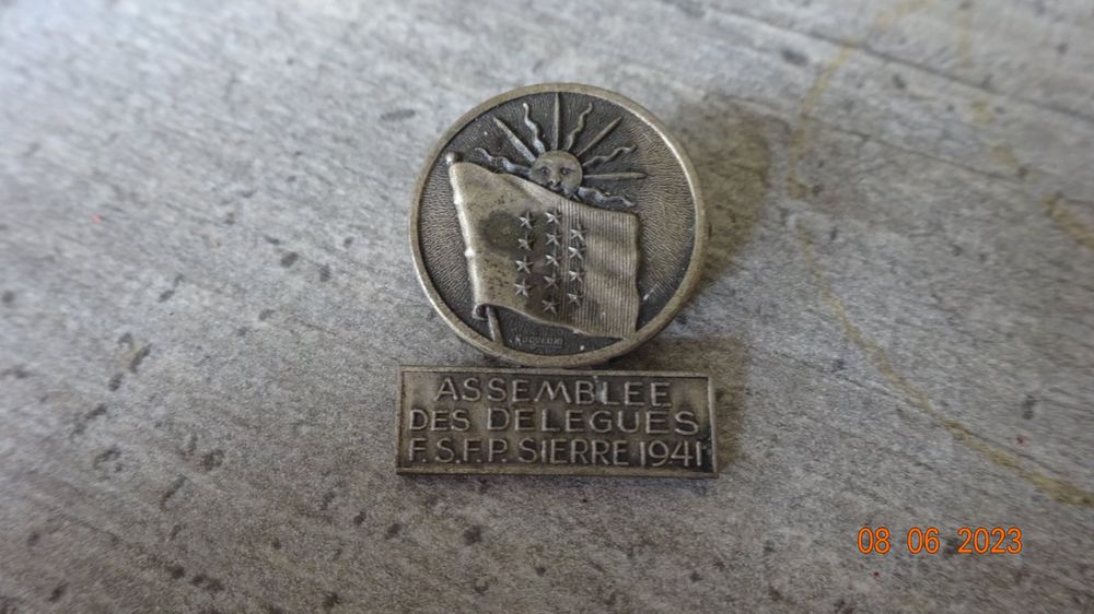 Badge 1941 Ass. des Délégués F.S.F.P Sierre (D'occasion) à Bassecourt ...