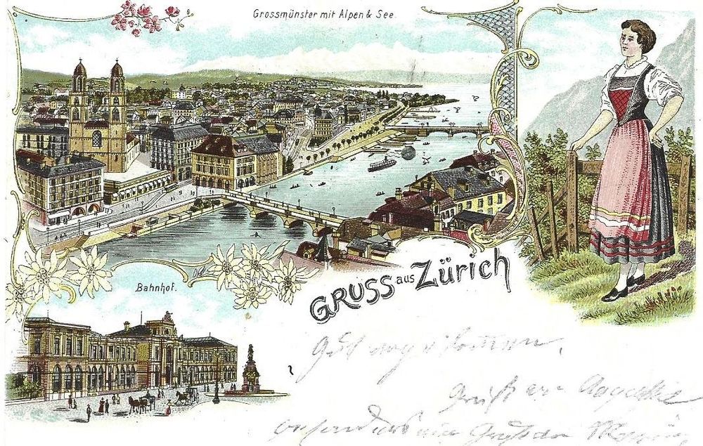 Antike Postkarte Zürich Grossmünster um 1902 Schweiz | Kaufen auf Ricardo