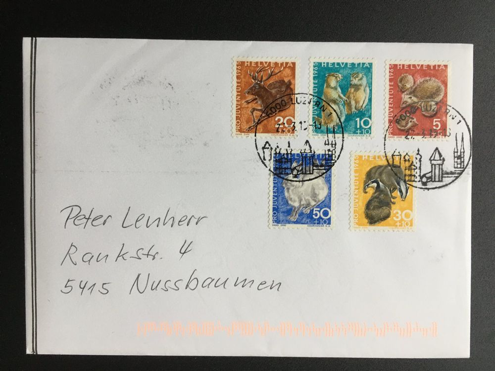 Hans Erni PJ 1966 Wildtiere Ortsstempel Luzern Todesanzeige (Gebraucht) in Niederrohrdorf für ...
