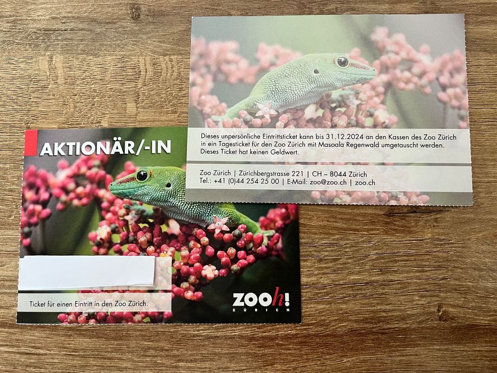 2 Eintritte Zoo Zürich, gültig bis Ende 2024, inkl alles (Neu (gemäss Beschreibung)) in arbon ...
