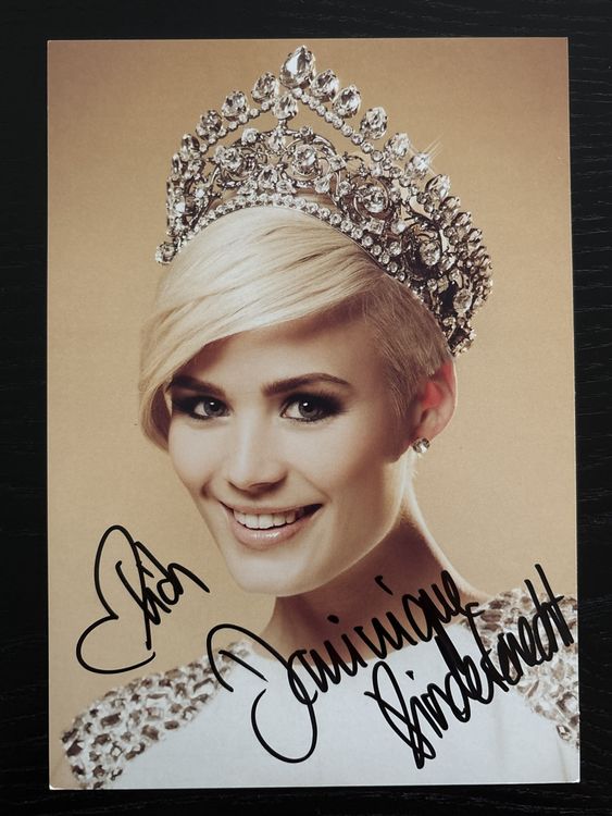 Dominique Rinderknecht - Miss Schweiz Autogrammkarte Top! (Gebraucht ...