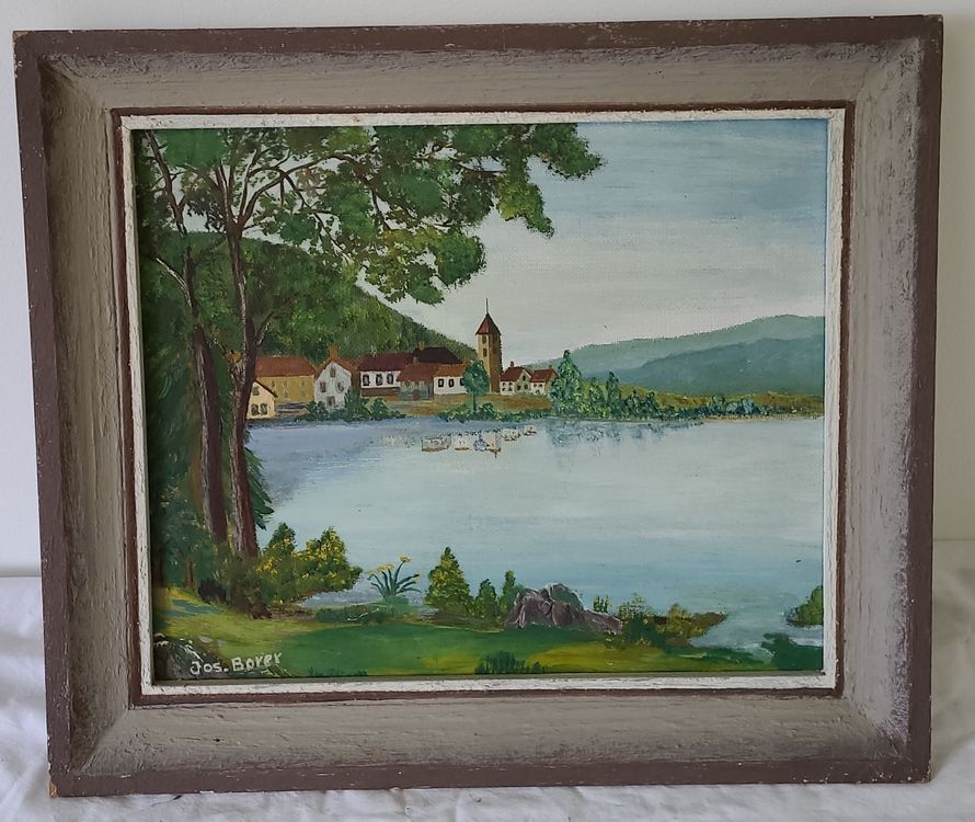 Gemälde Landschaft mit See, Jos.Borer, Öl auf Leinwand (Gebraucht) in Liestal für CHF 100 – nur ...