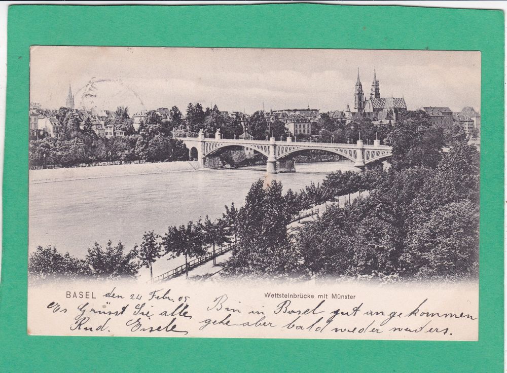 Basel Wettsteinbrücke mit Münster 1905 (Gebraucht) in Herisau für CHF 1 – mit Lieferung auf ...