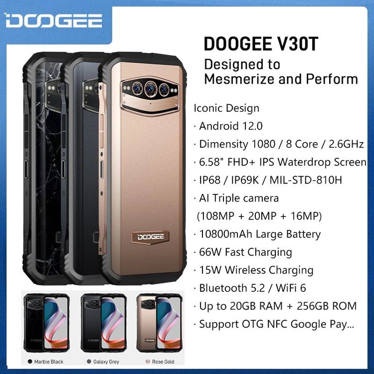 Doogee V30T 5G Robuste Telefon 20GB RAM 256GB ROM (Neu und originalverpackt) in Chur für CHF 640 ...