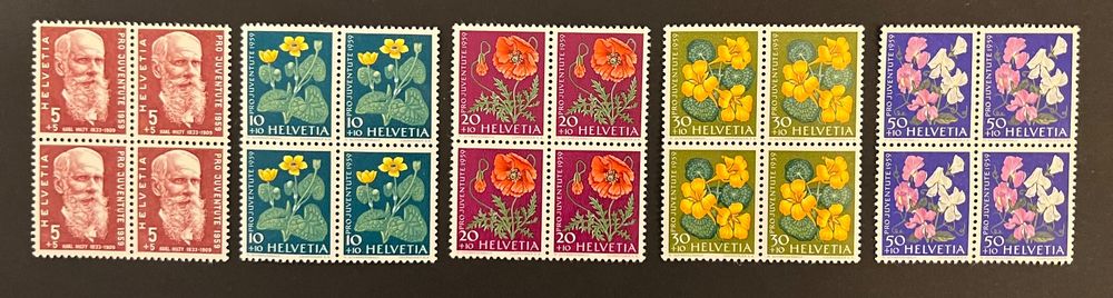 Timbres Suisse Pro Juventute ** 1959 (postfrisch) en blocs 4 (Neu (gemäss Beschreibung)) in ...