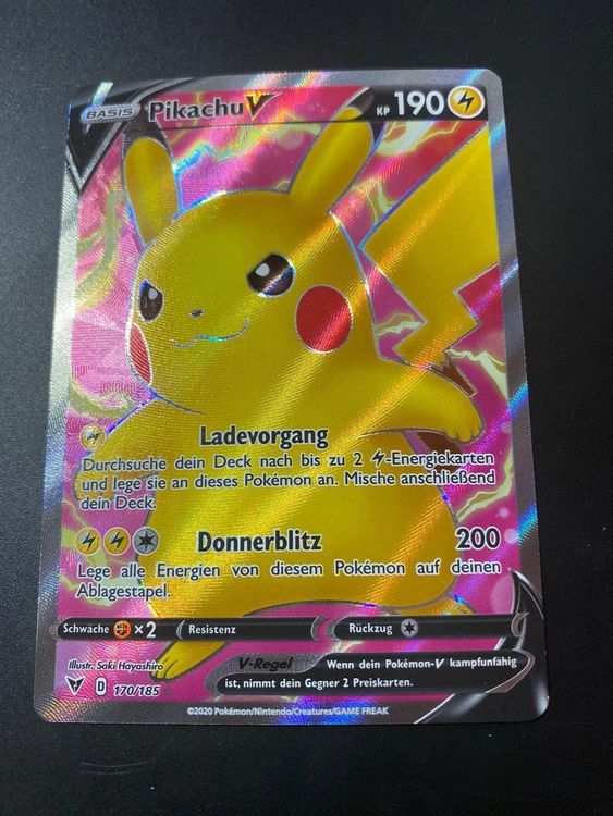 Pokemonkarte Pikachu V Fullart (Neu (gemäss Beschreibung)) in Neuhausen für CHF 30 – mit ...