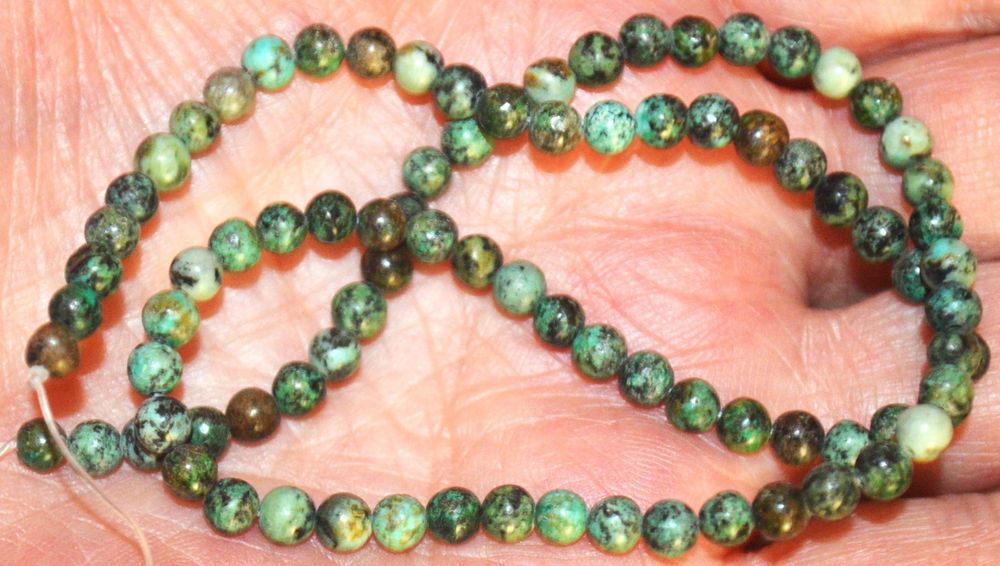 Stein Perlen Strang L-6069 – Afrikanischer Türkis 4mm 38,5cm (Neu und ...