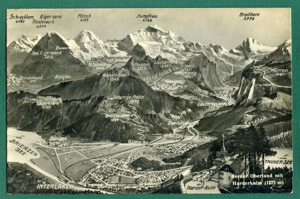 Berner Oberland mit Harder Kulm, Panoramakarte (Gebraucht) in Sargans für CHF 1 – mit Lieferung ...
