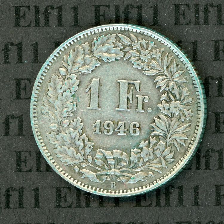 CHF___1.00 1946 -vz Abart (Stempelriss beim Kopf) 1 Franken (Gebraucht) in Widnau für CHF 50 ...