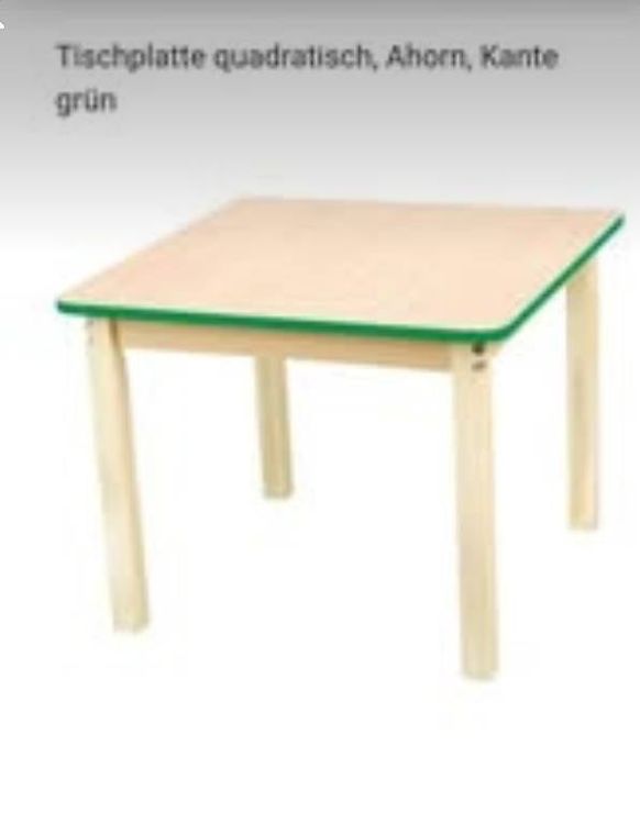 Kindertisch quadratisch, Ahorn, grün, neu (Gebraucht) in Kloten für CHF ...