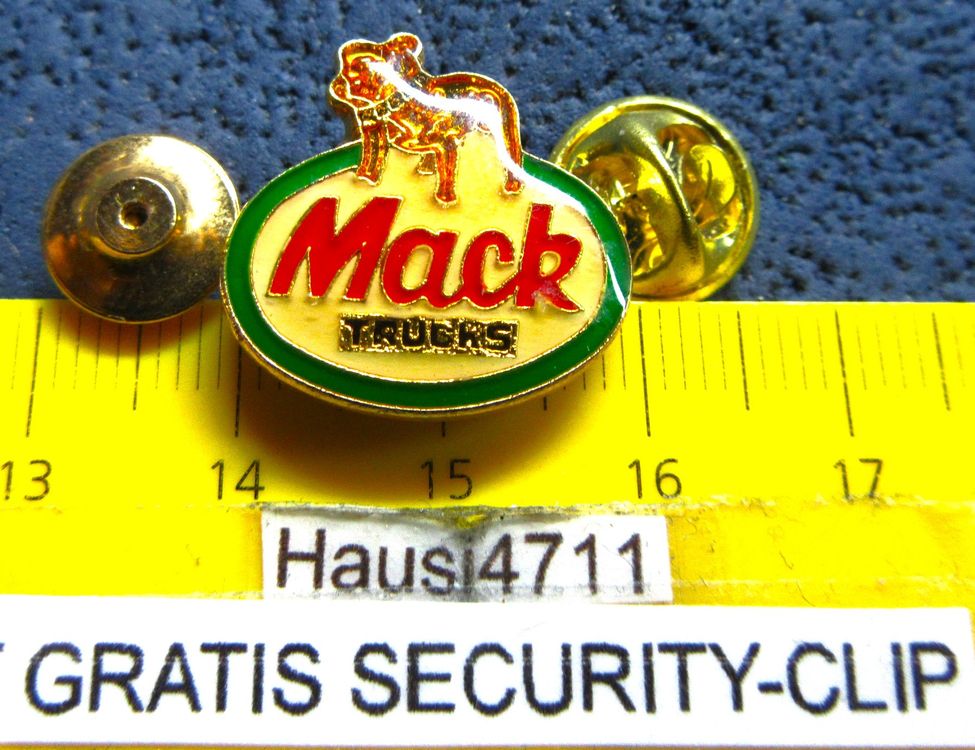 MACK TRUCKS USA BITBULL PIN GLASIERT MIT SECURITY-CLIP GOLDI (Gebraucht ...