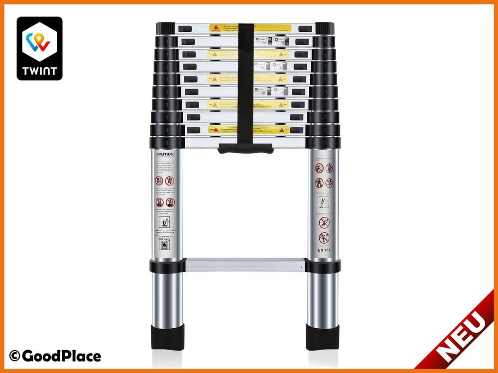 Teleskop Klappleiter Aluminium 3,2m faltbar 150kg (Neu und ...