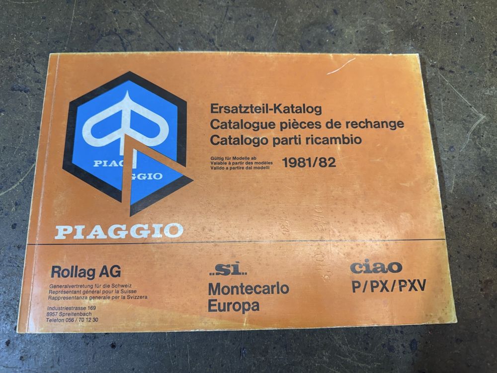 Alter Piaggio Ersatzteilkatalog aus dem Jahr 1981/1982 (Gebraucht) in ...