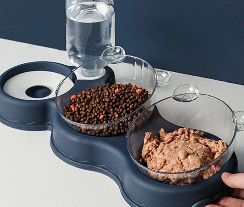 Doppelter Futternapf mit Brunnen für Katzen / Double bol (Neu und ...