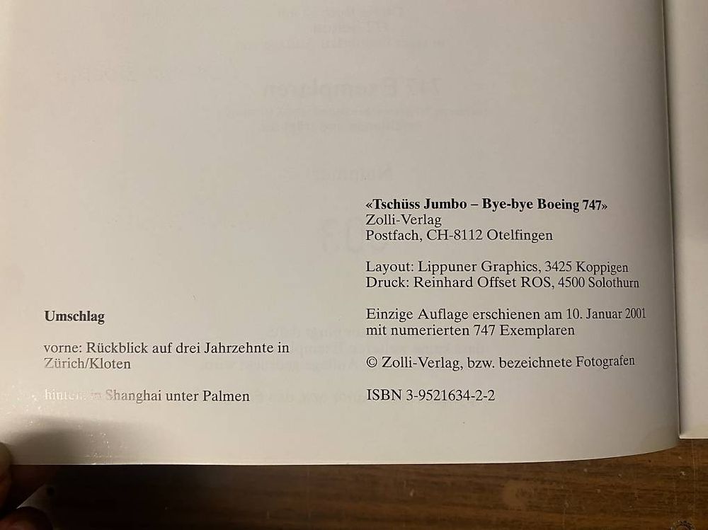 Bye Bye Boeing 747 Tschüss Jumbo Exemplar Nr. 303 (Gebraucht) in ...