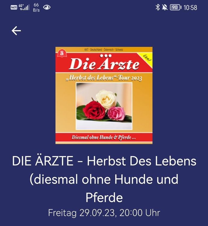 Ausverkauft Die Ärzte Herbst Des Lebens Freitag Kaufen Auf Ricardo