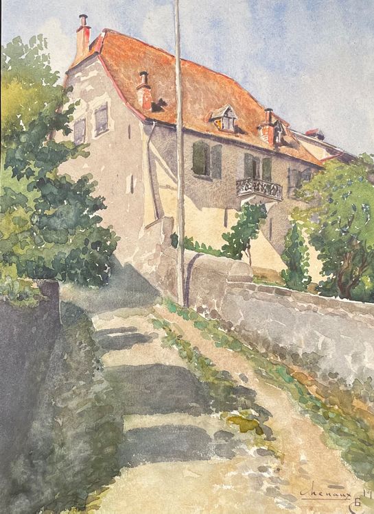G. Chamorel aquarelle maison à Chenaux 1920 (D'occasion) à Biel/Bienne pour CHF 48 – avec ...