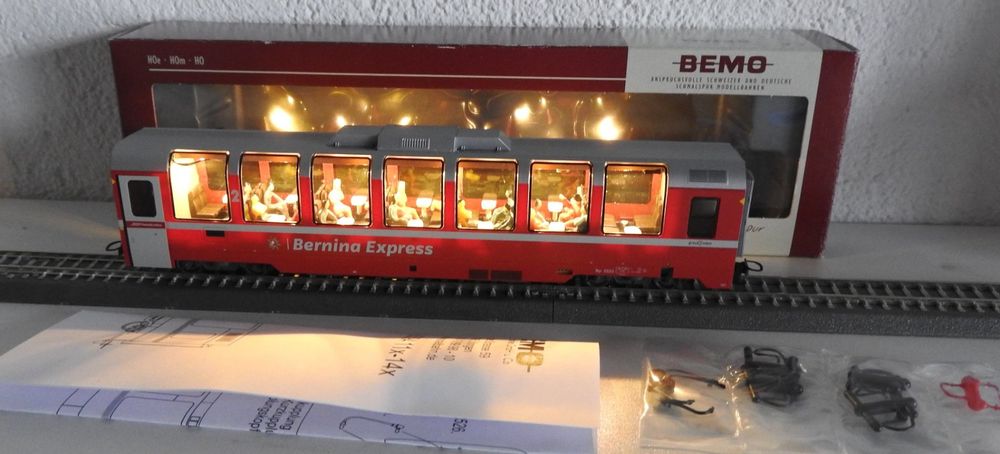RhB Bernina Express Bemo H0m mit Innenlicht und Personen OVP (Gebraucht) in Salez für CHF 113 ...